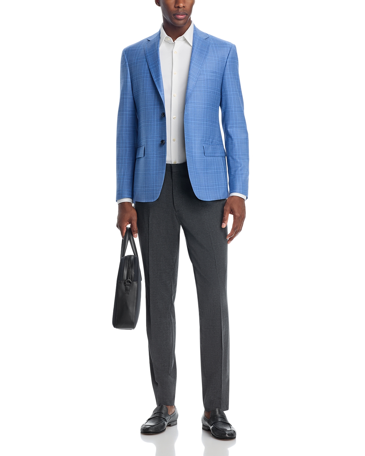 BLOOMINGDALE'S Tonal Plaid Regular Fit Sport Coat